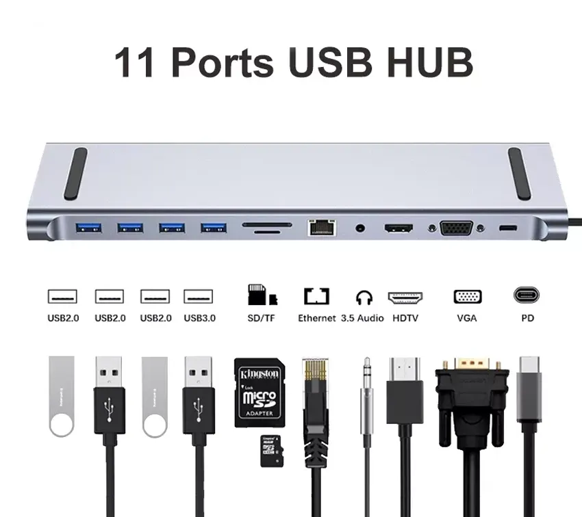 MX-D1101 11 IN 1 DUAL DISPLAY DOCKING STATION | mxtre